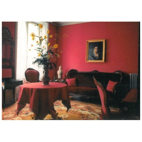 carte postale de la Maison - le salon rouge - 2